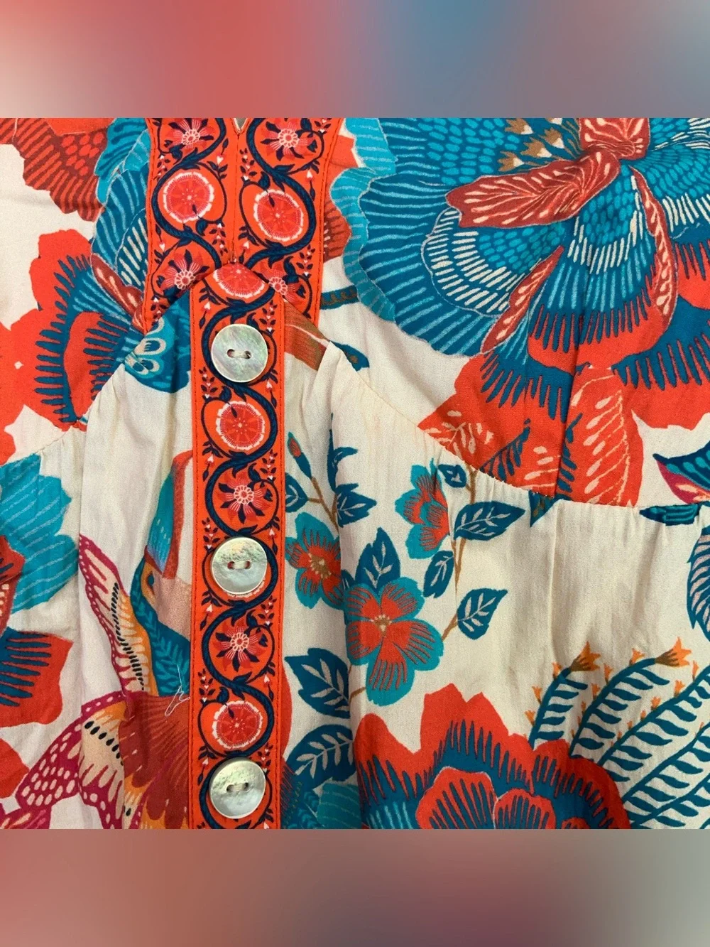 FARM Rio | Dresses | Nwt Farm Rio X Anthropologie Sz Small Rufflesleeve ...